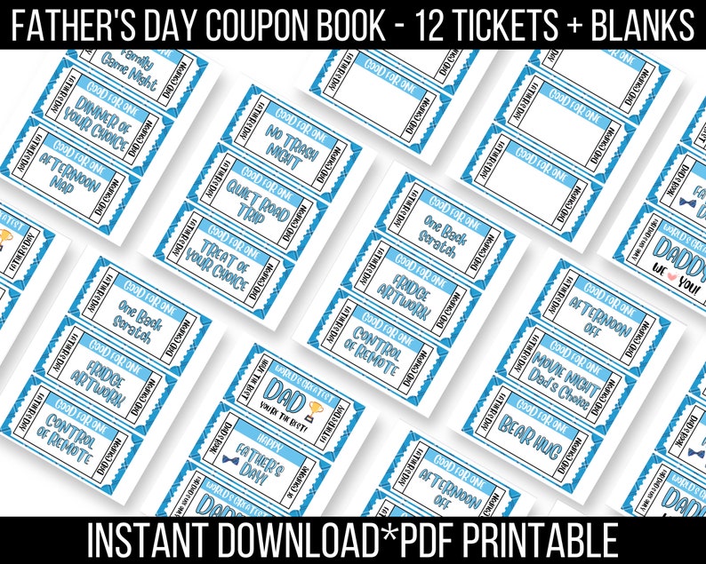 Father's Day Gift | Father's Day Printable | Father's Day Coupon Book ...