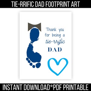 Fathers Day Footprint Craft for a Tie-rrific Dad, Printable Handprint ...