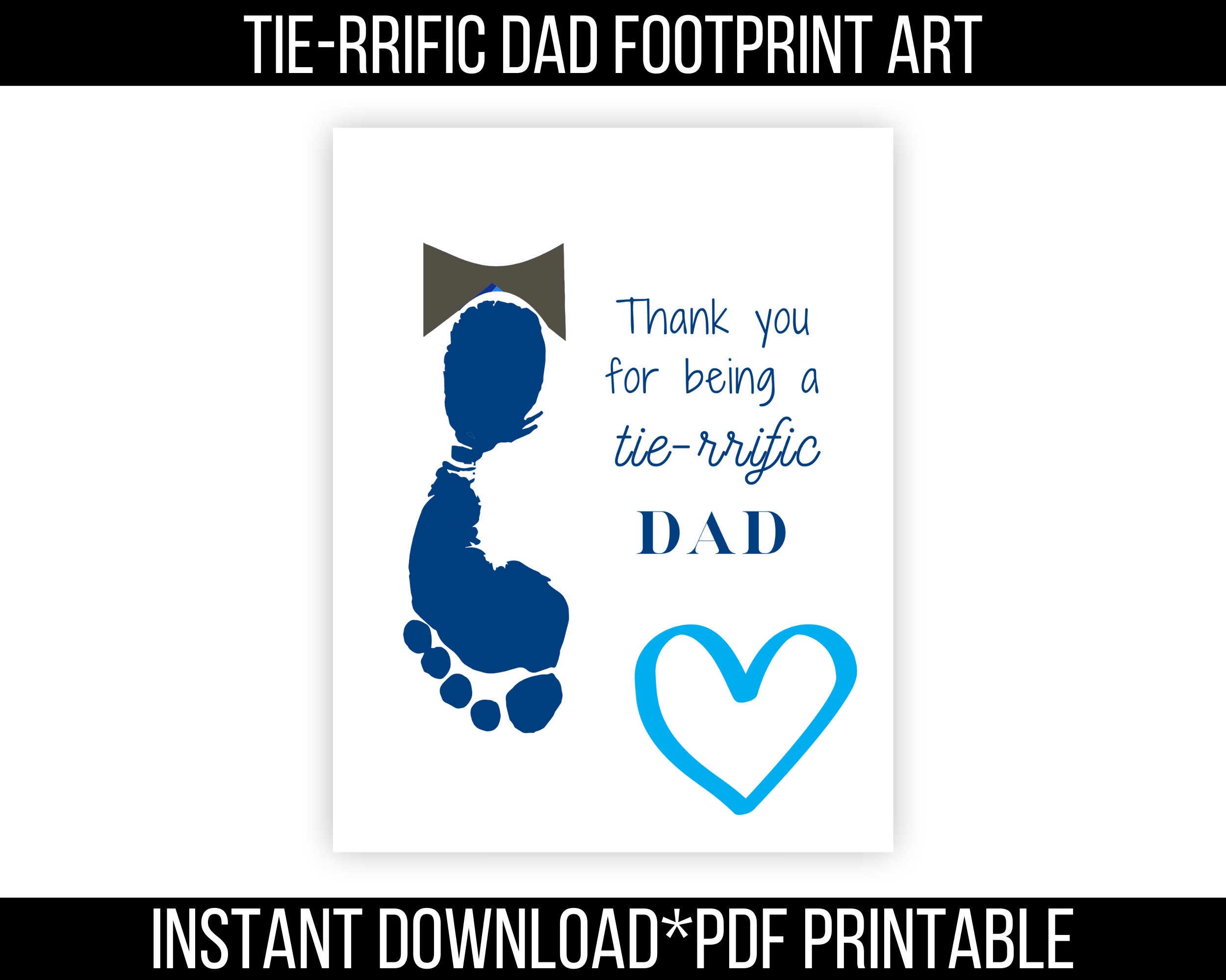 Fathers Day Footprint Craft for a Tie-rrific Dad, Printable Handprint ...