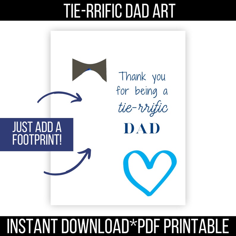 Fathers Day Footprint Craft for a Tie-rrific Dad, Printable Handprint ...
