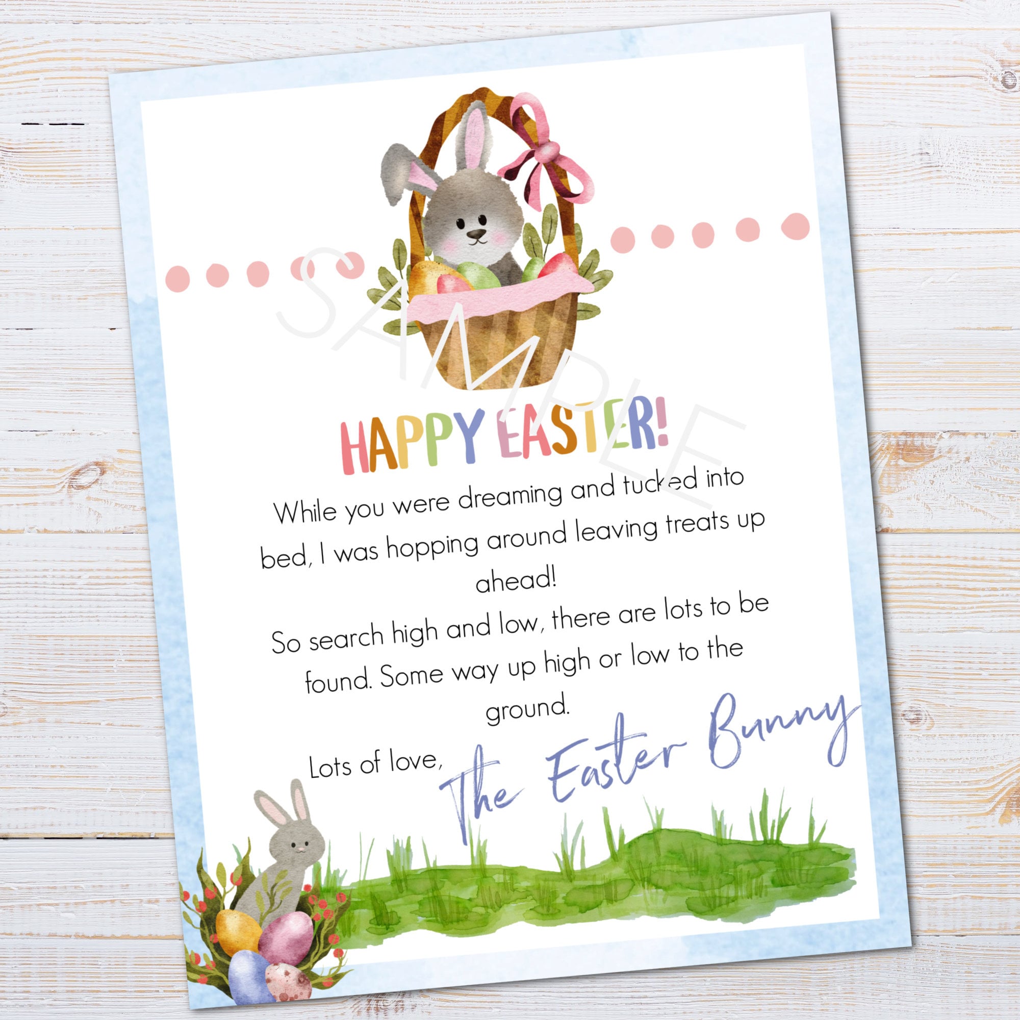 Printable Letter From the Easter Bunny, Hoppy Easter Bunny Letter PDF ...