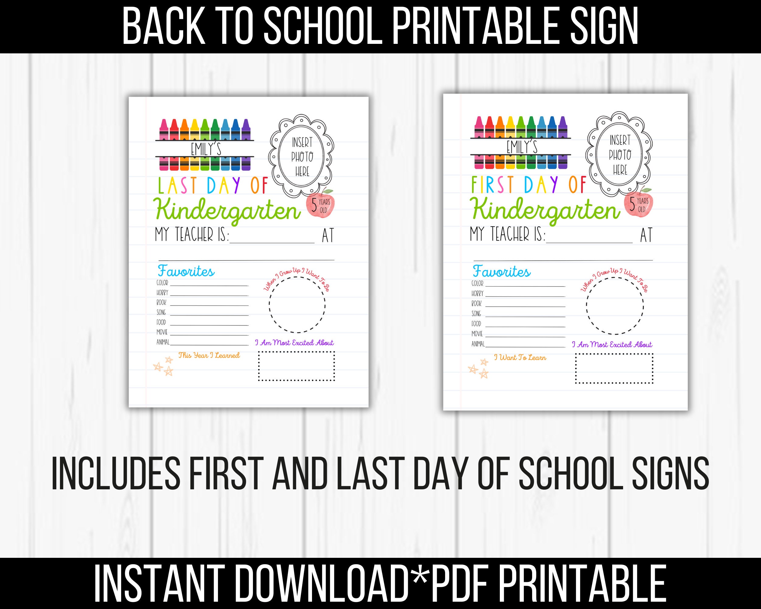 Editable First Day of School Sign, Last Day of School, Kids Printable ...