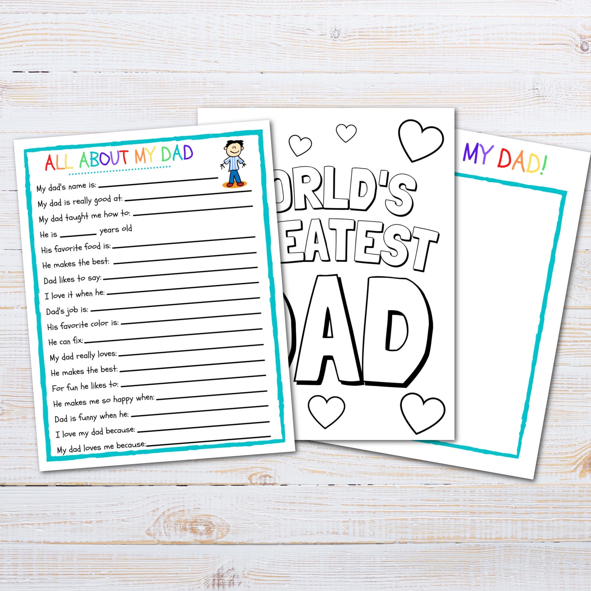 FATHER'S DAY Gift All About My Dad INSTANT Download - Etsy