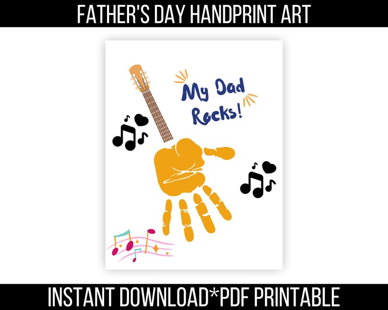 My Dad Rocks Handprint Craft for Fathers Day - Etsy
