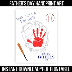 My Dad is a Great Catch Handprint Craft for Kids With Baseball Glove ...