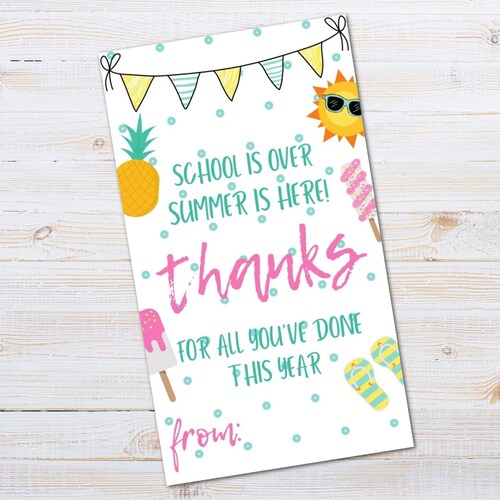TEACHER GIFT TAG Teacher Thank You Printable Teacher End - Etsy