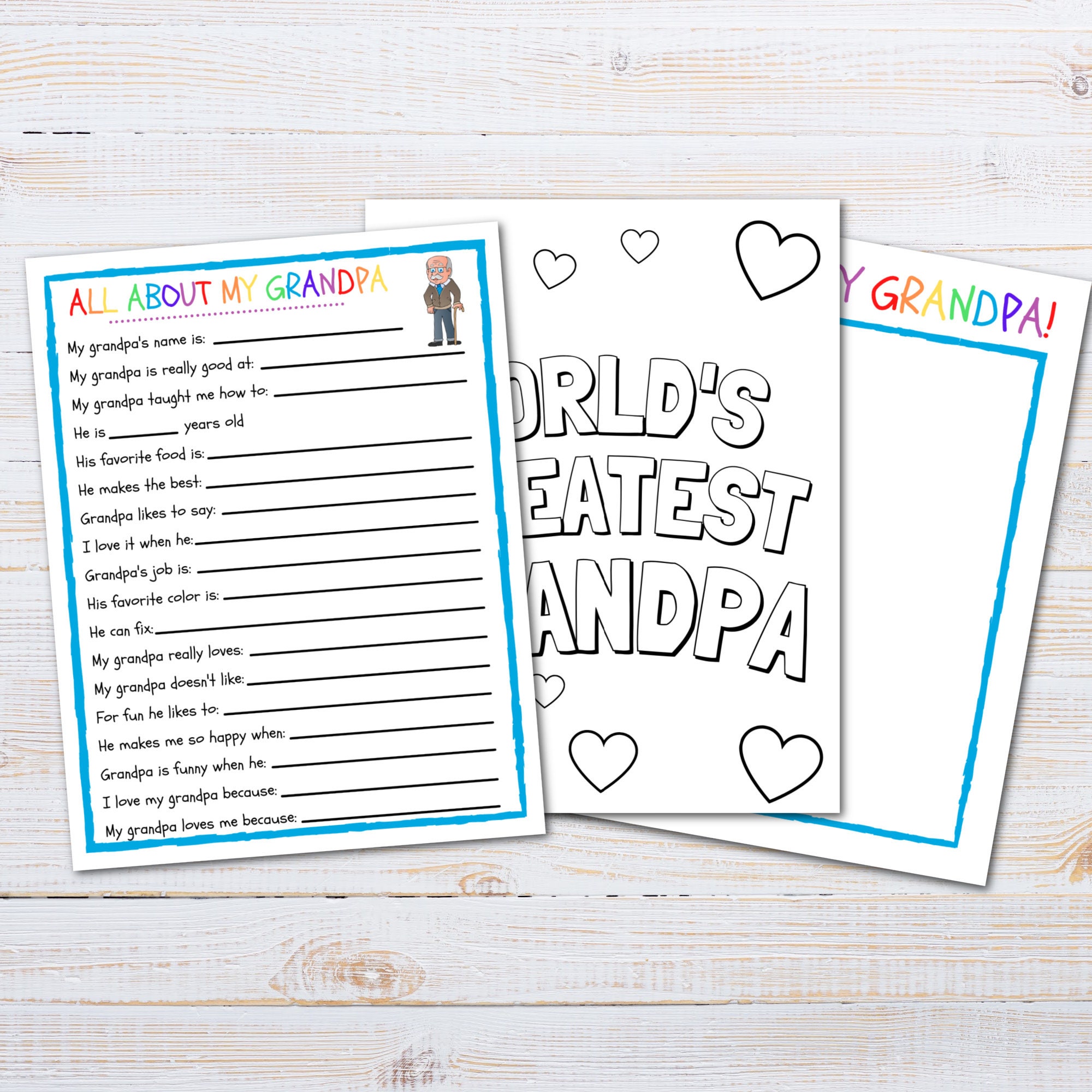 Father's Day BUNDLE All About My Dad INSTANT Download kids Fathers Day ...