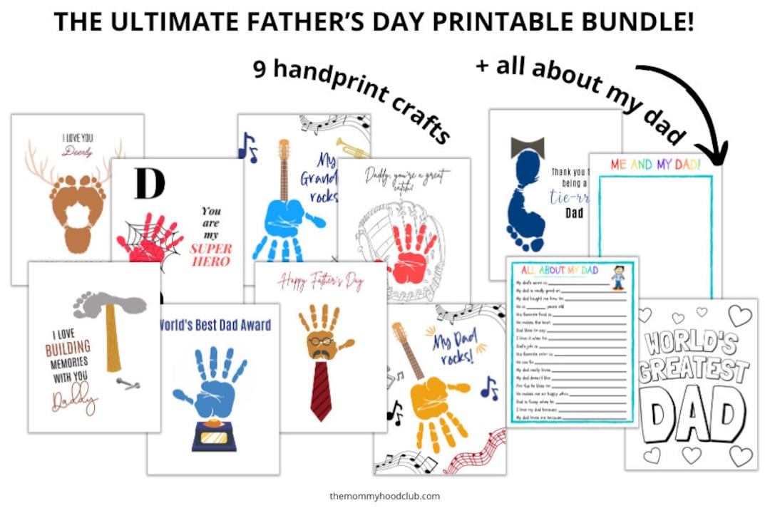 Ultimate Father's Day Printable Bundle - All About My Dad, Handprint ...