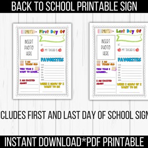 Editable Back to School Signs, First Day and Last Day of School ...
