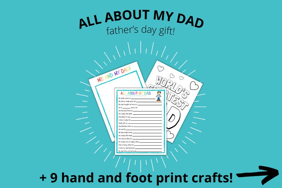 Ultimate Father's Day Printable Bundle - All About My Dad, Handprint ...
