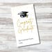 Printable Graduation Gift Tag With Watercolor Grad Cap | Black and Gold ...