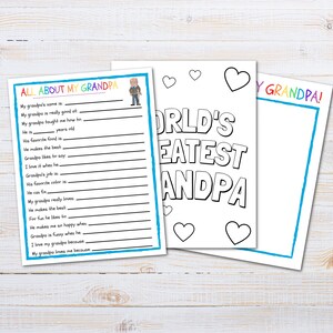 FATHER'S DAY Gift All About My Grandpa INSTANT Download | Etsy