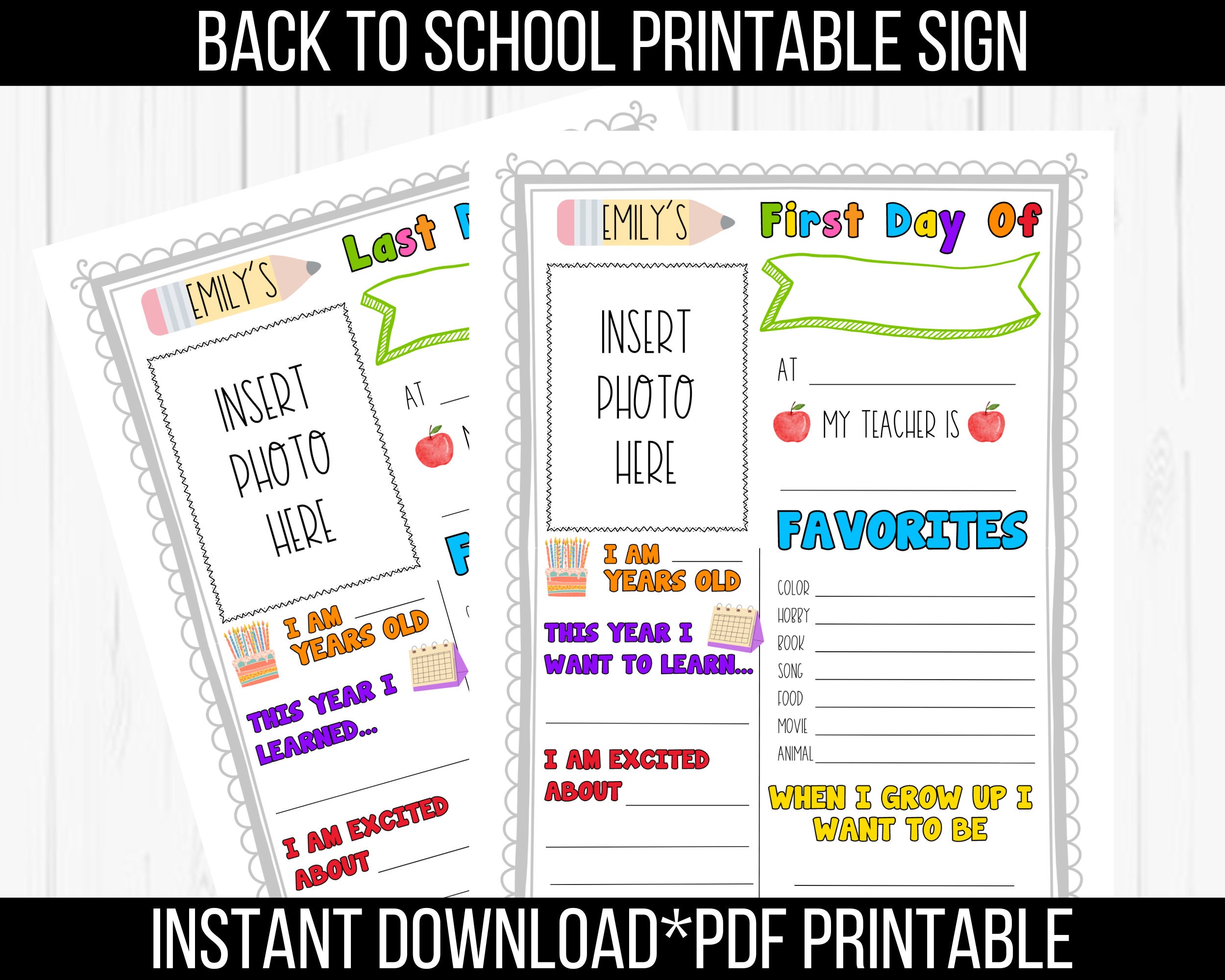 Editable Back to School Signs, First Day and Last Day of School ...