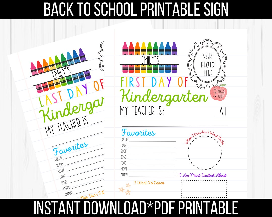 Editable First Day of School Sign, Last Day of School, Kids Printable ...