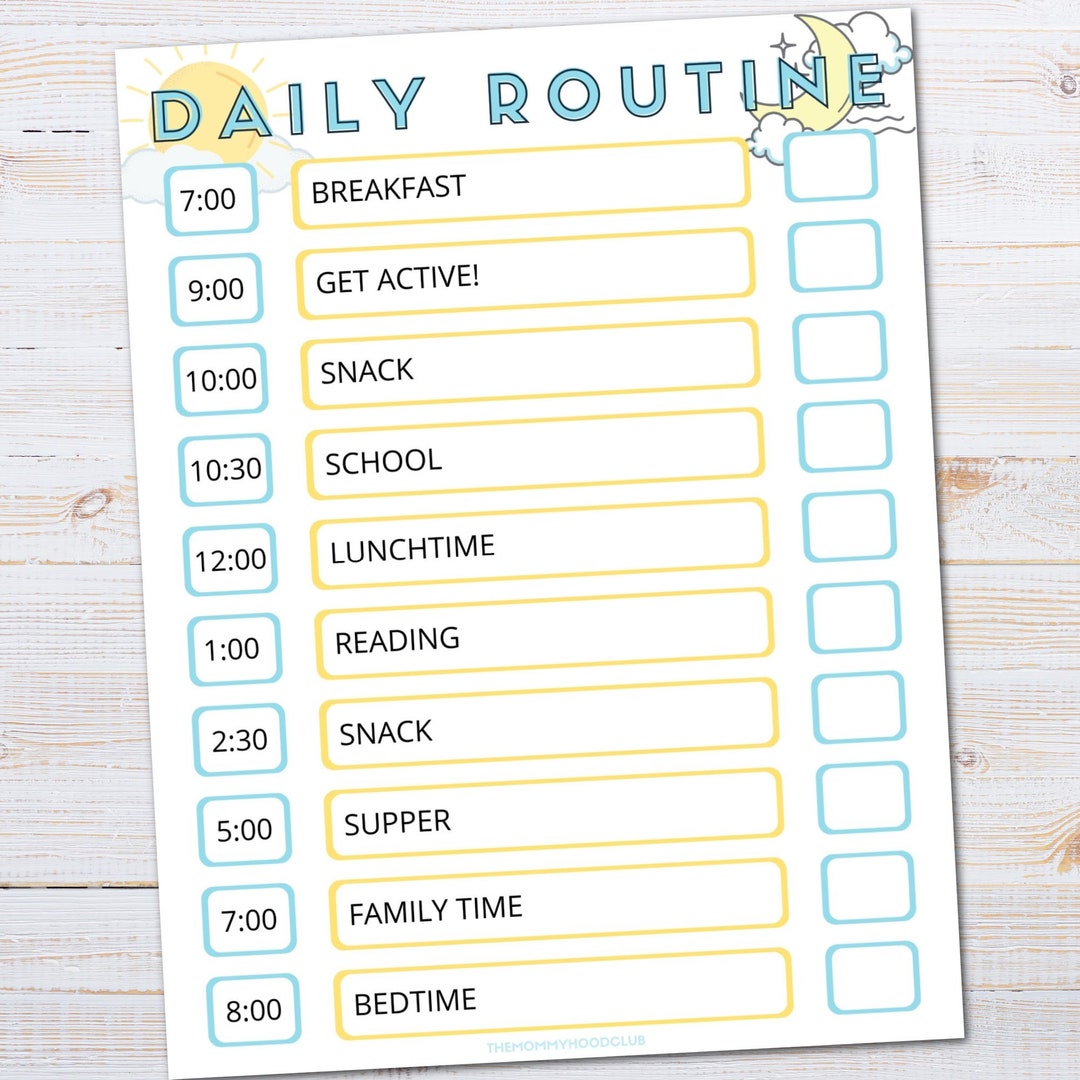 Printable Daily Schedule,family Routine,homeschool Schedule,kids Daily ...