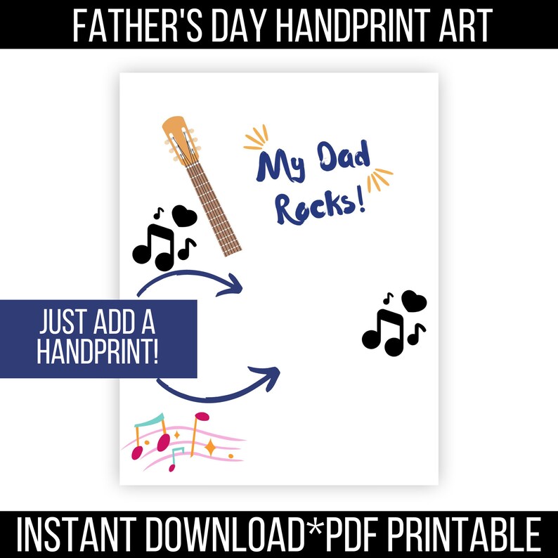 My Dad Rocks Handprint Craft for Fathers Day - Etsy