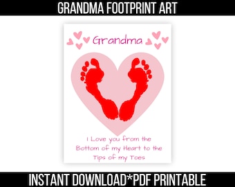 Grandparent's Day Footprint Art, Preschool Footprint Craft Activity for ...