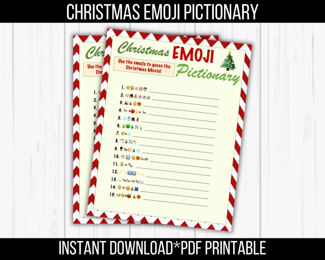 Christmas Emoji Pictionary Printable Game - Etsy