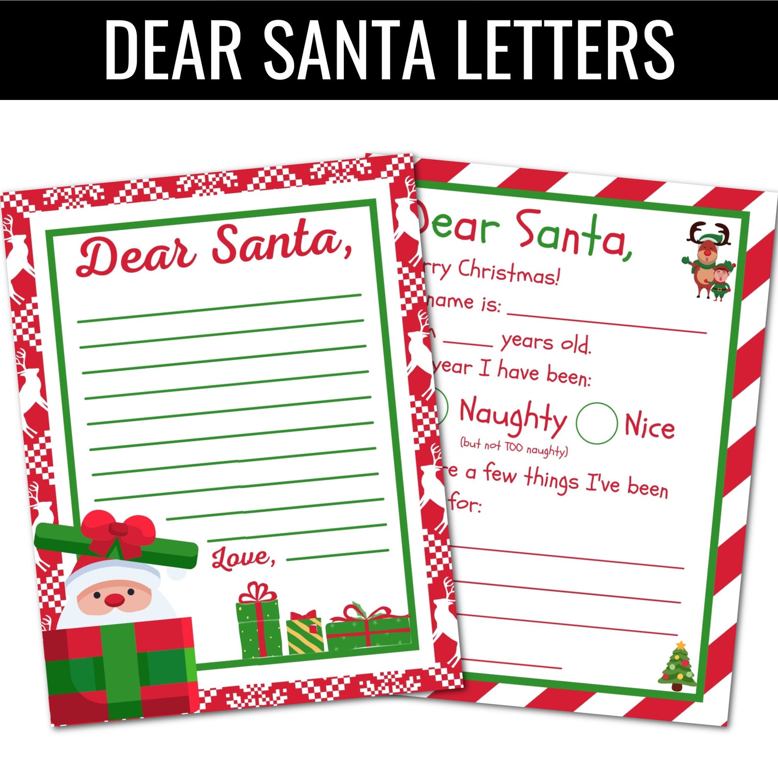 Printable Letter to Santa Claus, Dear Santa Letter Template, Santa ...