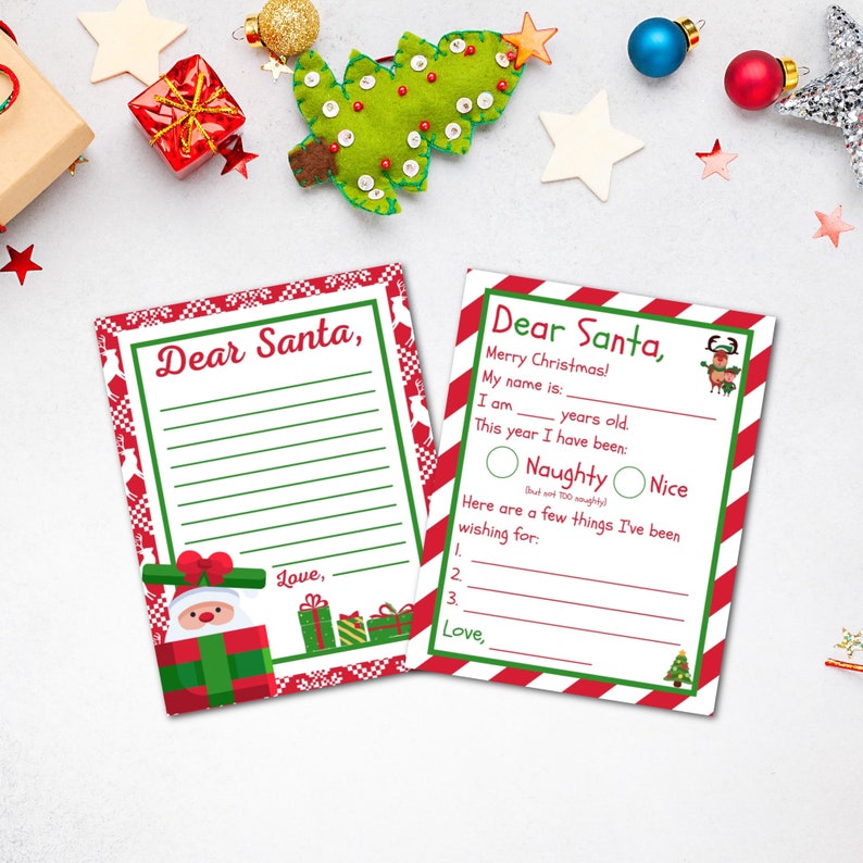 Printable Letter to Santa Claus, Dear Santa Letter Template, Santa ...
