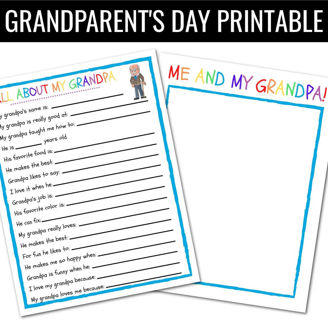 FATHER'S DAY Gift All About My Grandpa INSTANT Download | Etsy