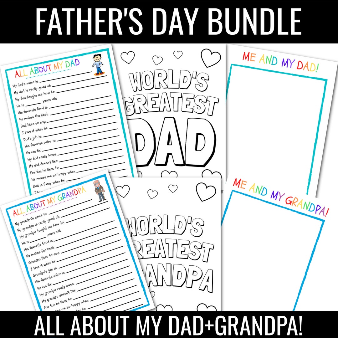 Father's Day BUNDLE | All About My Dad INSTANT Download | |kids Fathers ...