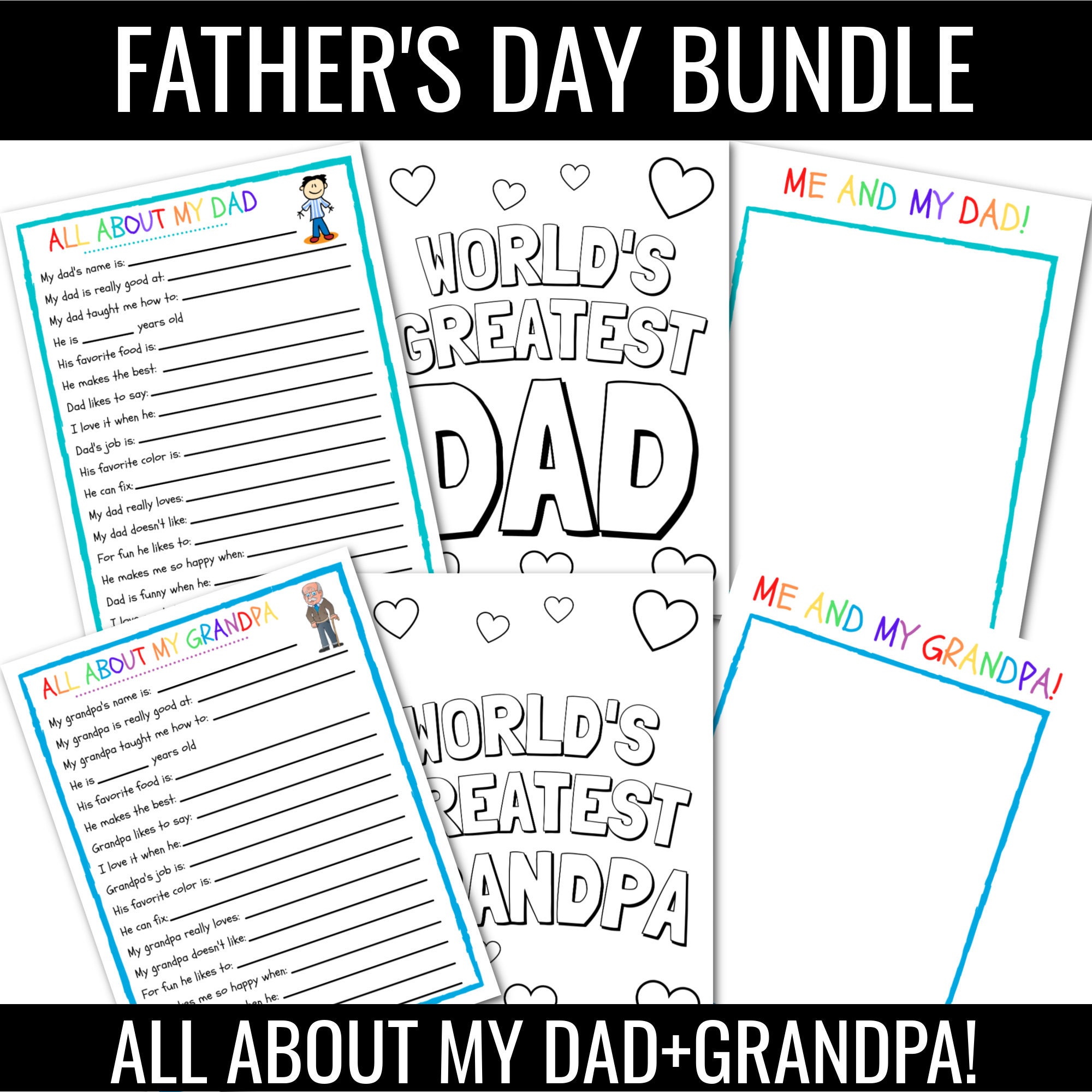 Father's Day BUNDLE | All About My Dad INSTANT Download | |kids Fathers ...