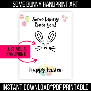 Easter Bunny Handprint Craft Printable for Kids - Etsy
