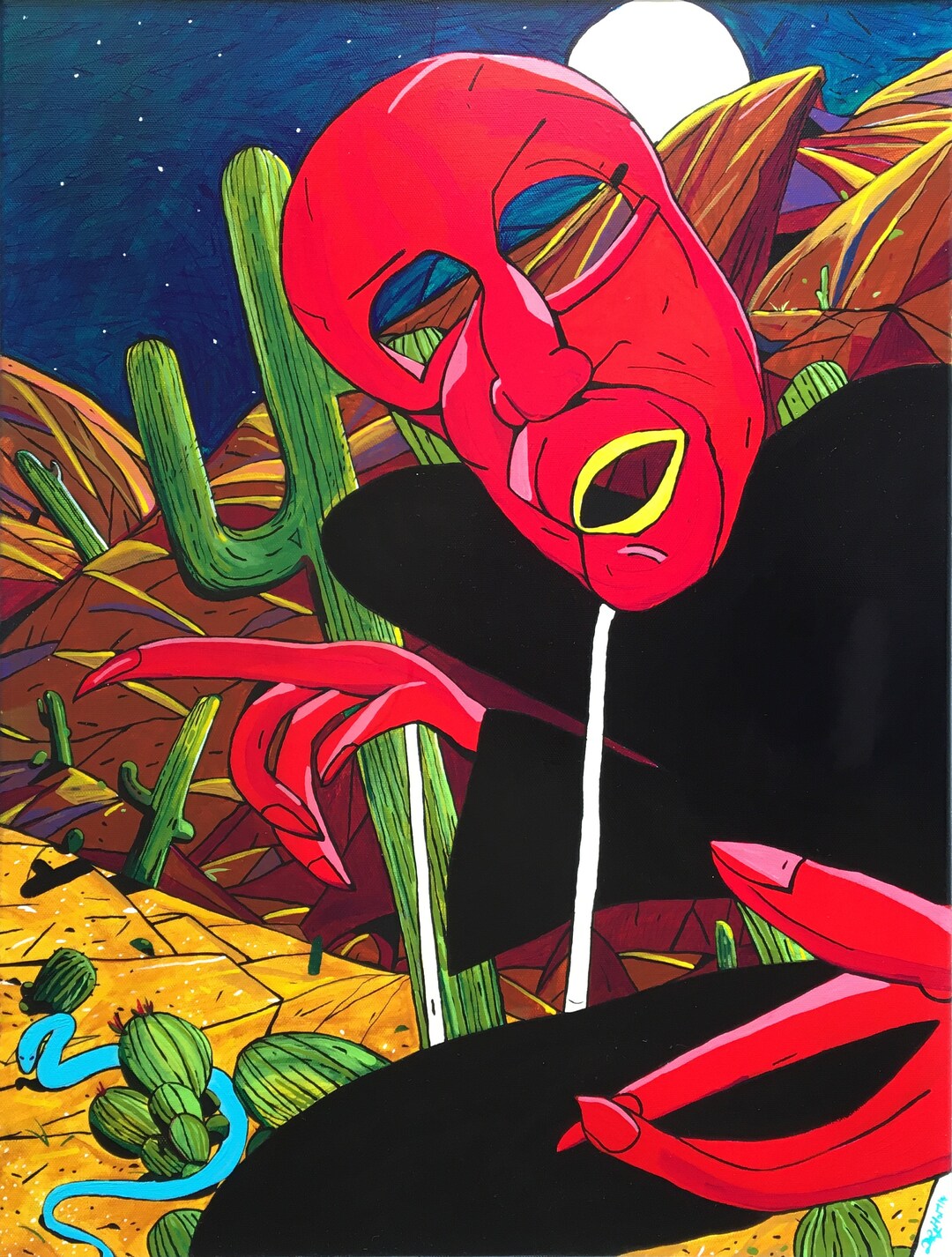 Coyote Painting by David Lee Hartle 2015 - Etsy