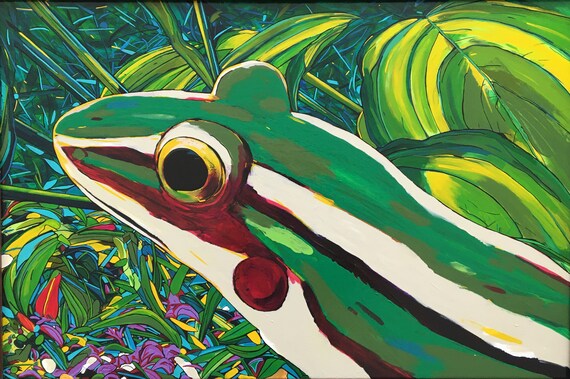 Silent Frog Painting by David Lee Hartle 2020 | Etsy