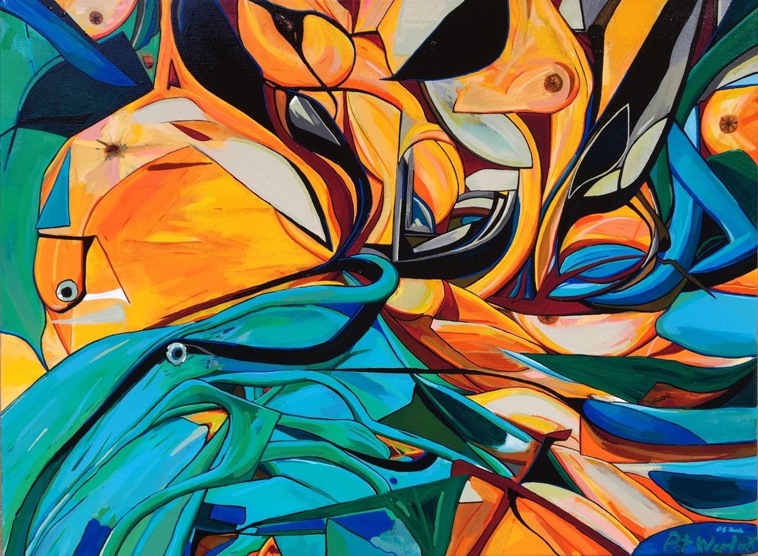 Optional Beach Painting by Patrick Wood & David Lee Hartle - Etsy