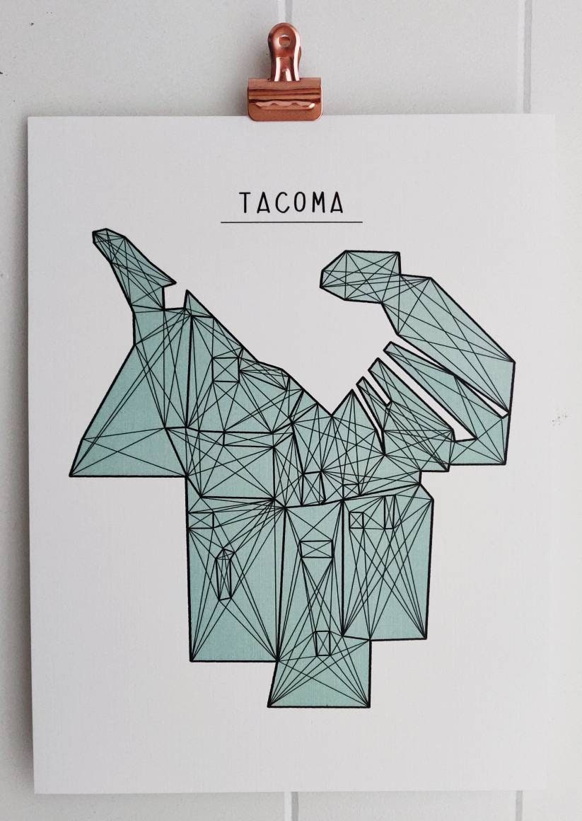 Map of Tacoma Washington in Various Colors - Etsy