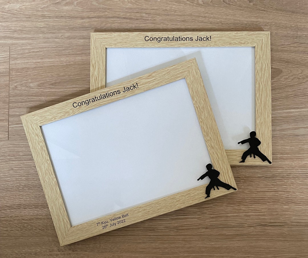 Karate Personalised Certificate Frame Karate, Black Belt, Martial Arts ...