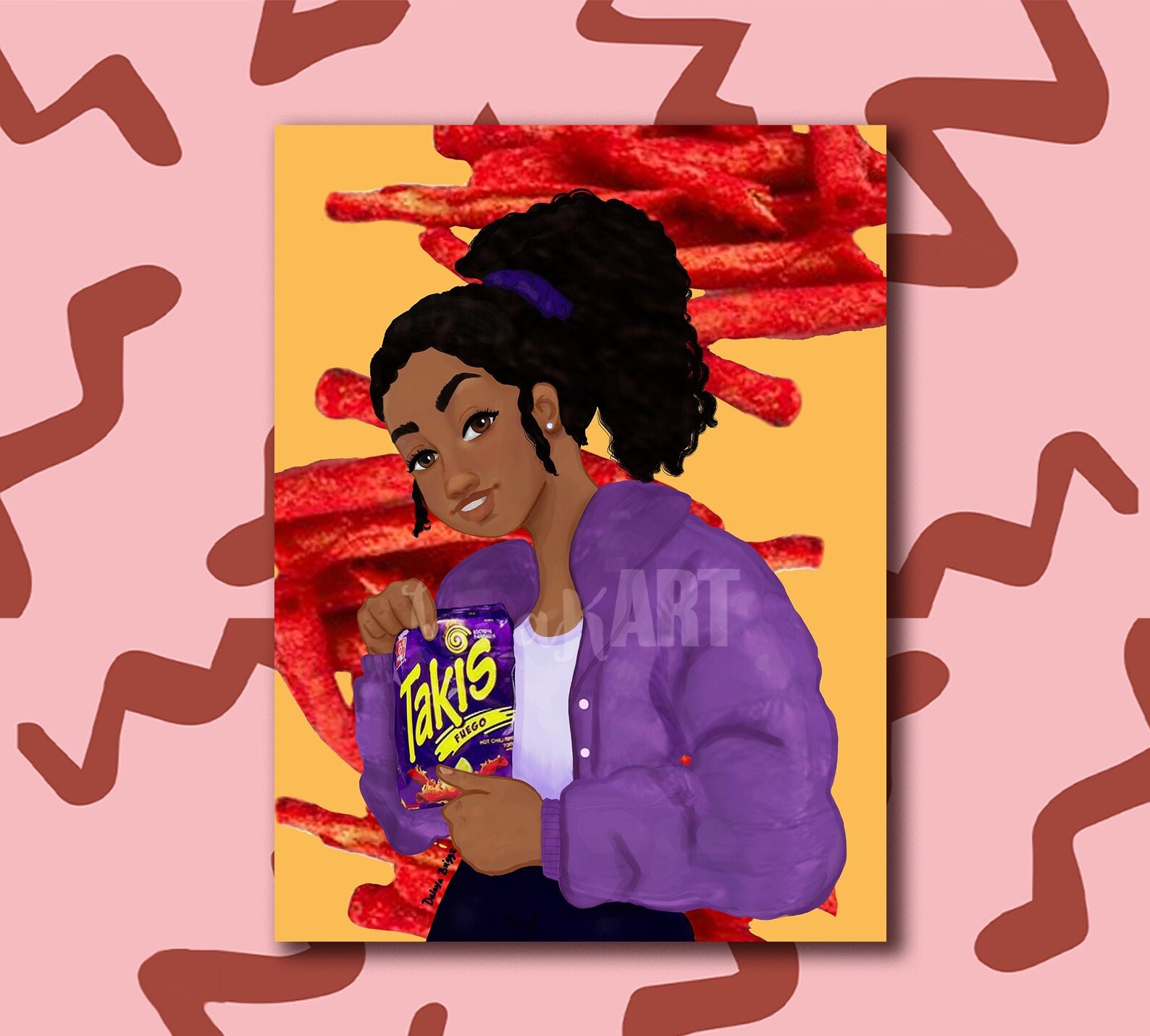 Takis Girl Cartoon Anime Art Print | Etsy