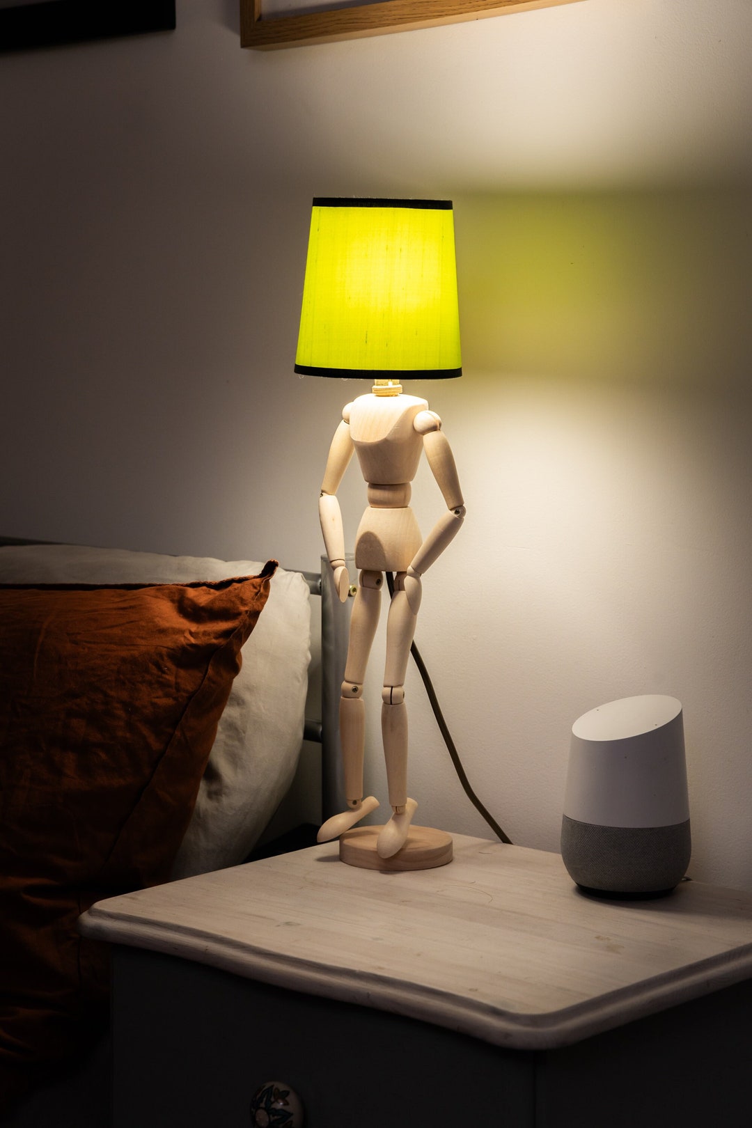 Wooden Man Table Lamp, Bedside Light, Table Top Lighting, Mannequin ...
