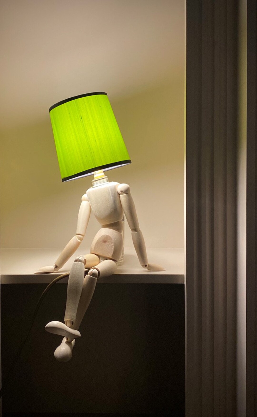 Wooden Man Table Lamp Bedside Light Table Top Lighting - Etsy