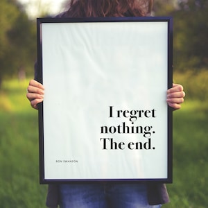 Parks and Rec - Ron Swanson Poster, "regret Nothing" - Etsy