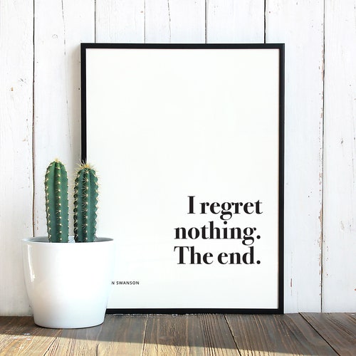 Parks and Rec Ron Swanson Poster regret Nothing - Etsy
