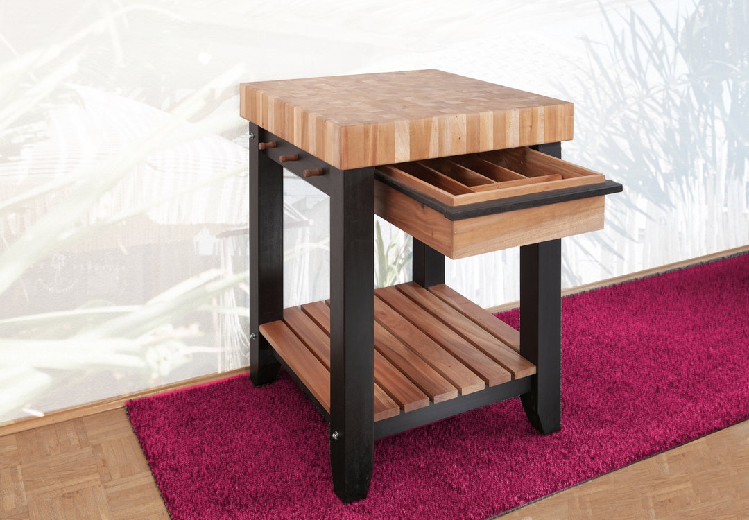 Butcher Block Butcher Table Wood Flexible Kitchen Island Cutting Board ...