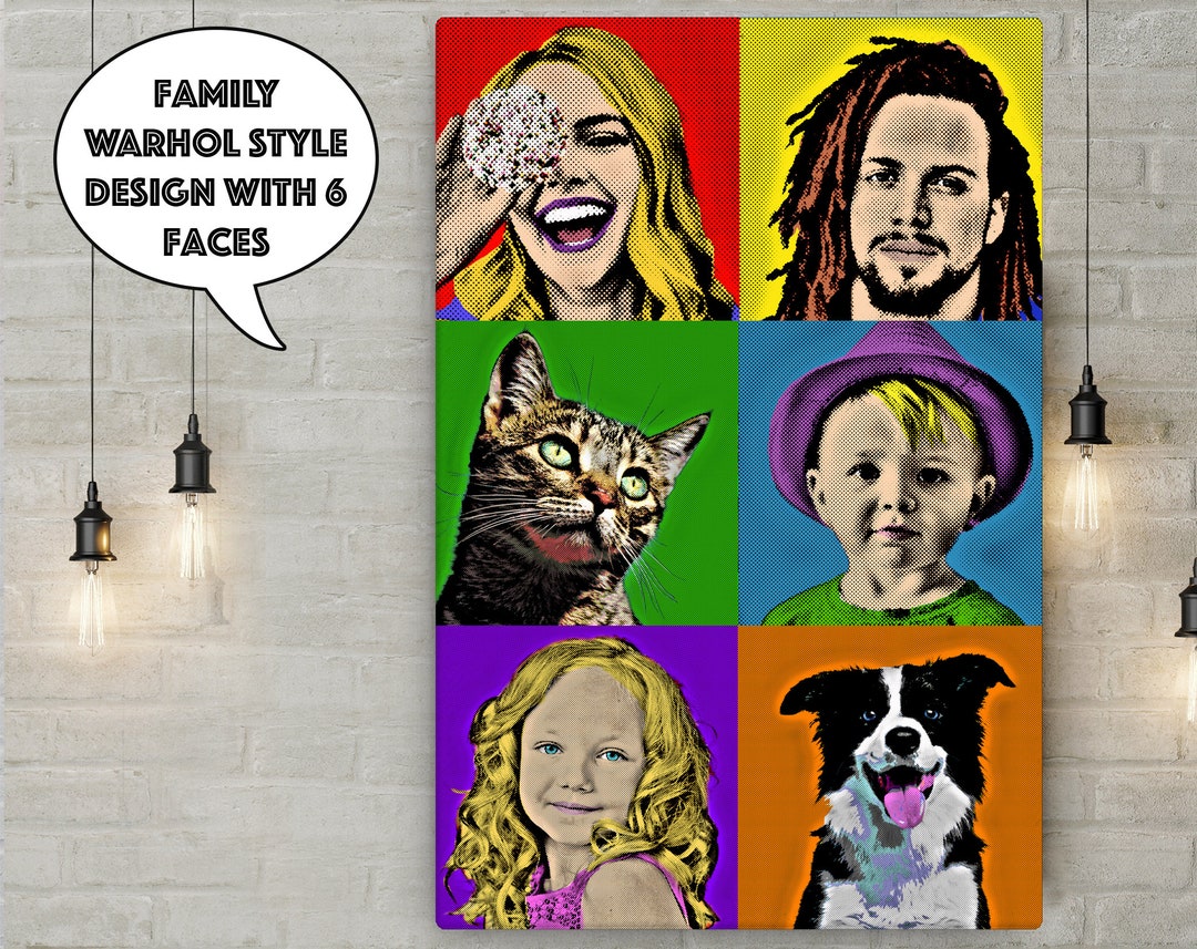 Andy Warhol Custom Family Portrait From Photo - Pop Art Family Portrait ...