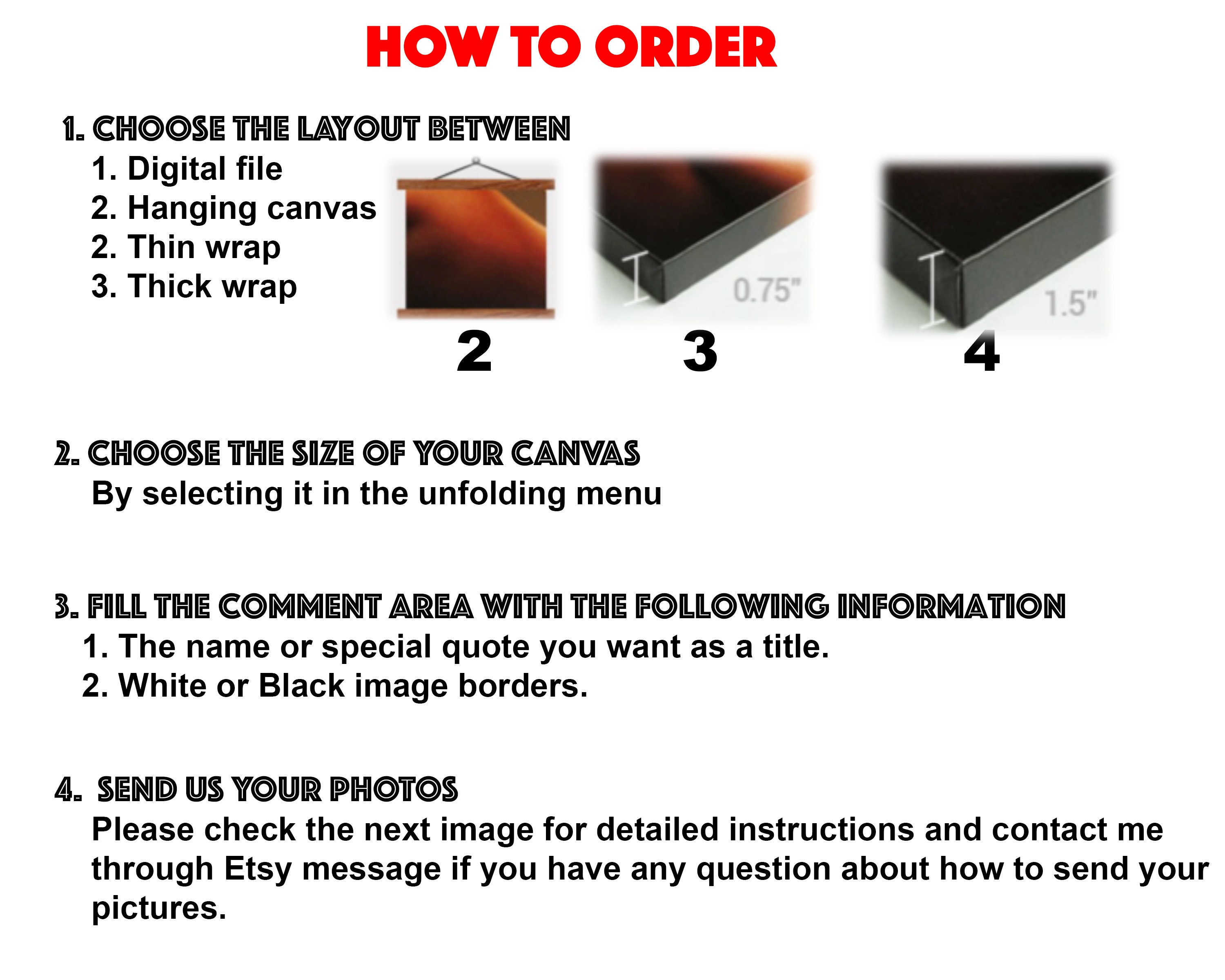 Custom Text Name Word Art Photo Collage Canvas Print | Etsy