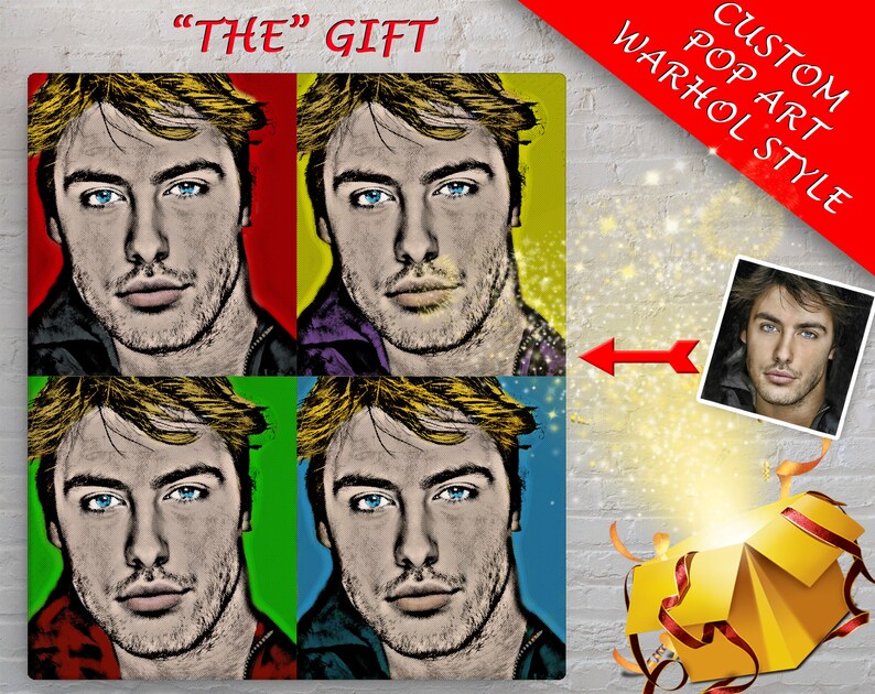 Custom Pop Art Portrait from Photo Personalized Gift for | Etsy