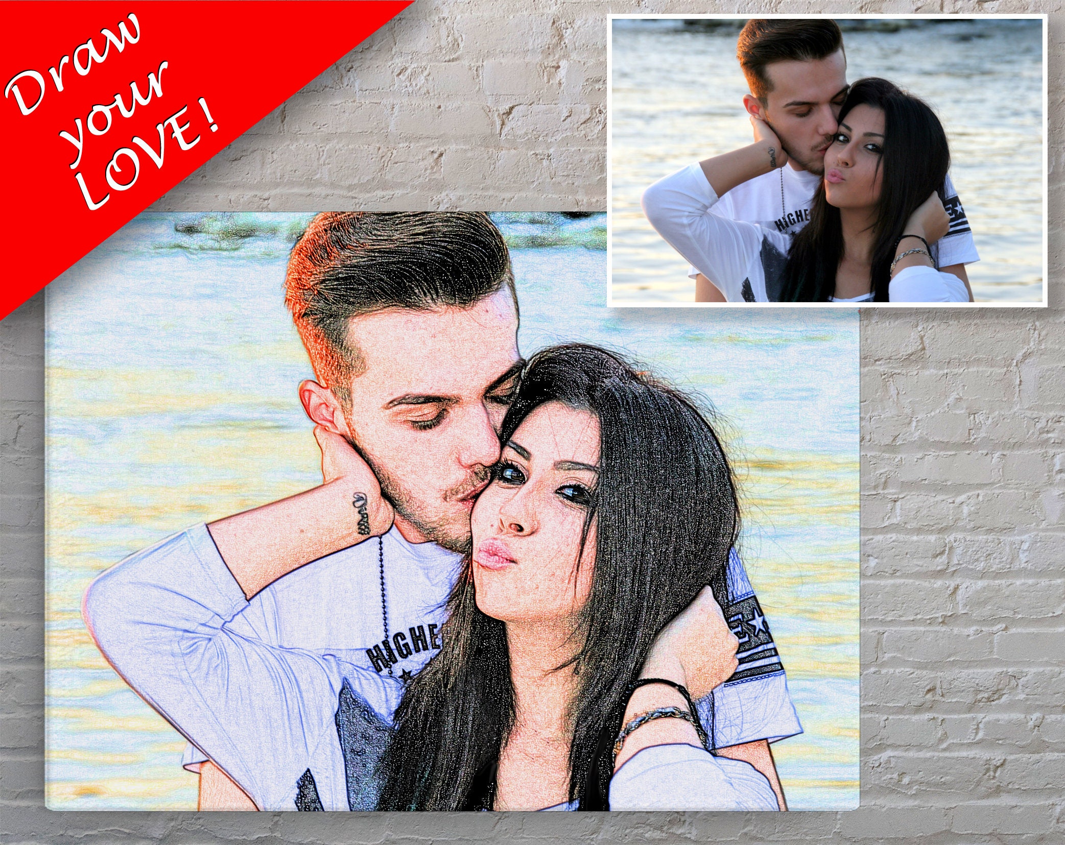 Custom Couple Drawing Portrait Drawing From Photo - Etsy