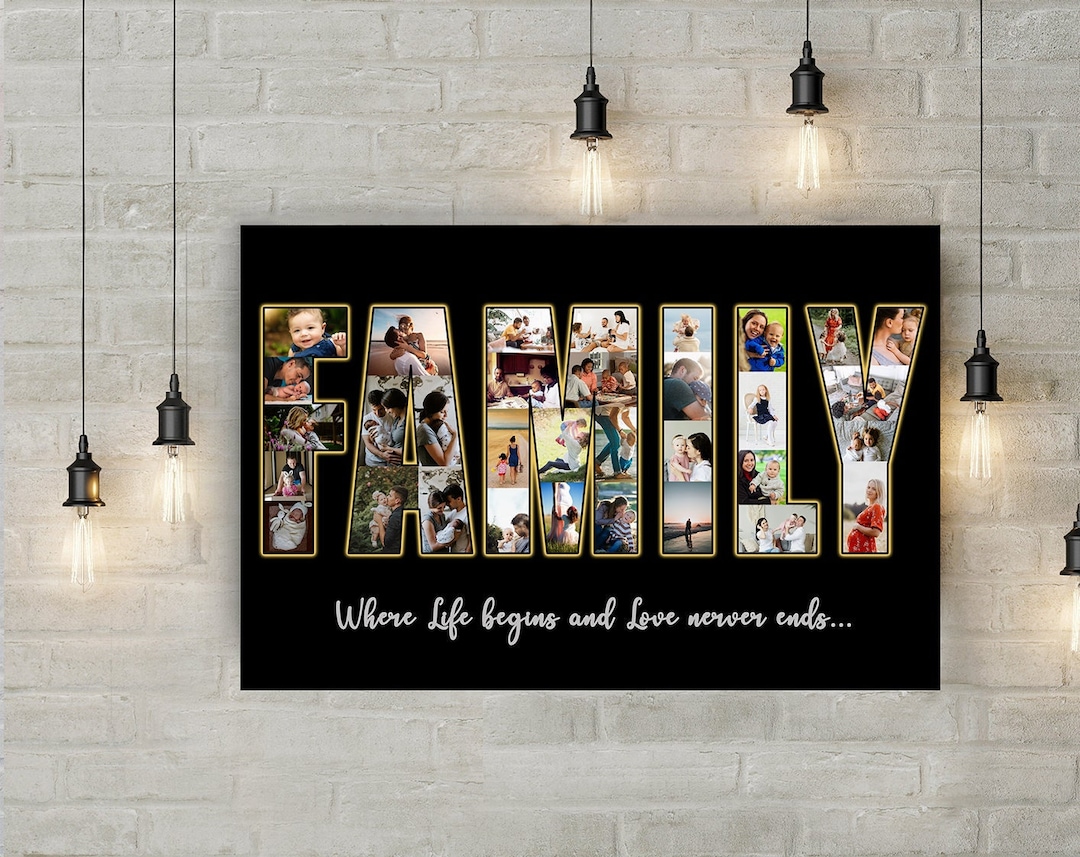 Personalized Family Gift Family Photo Collage Family Canvas Wall Art ...