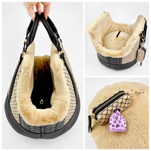 Designer Dog Carrier Handbag: Luxury Pet Travel Bag, Small Puppy Carry ...