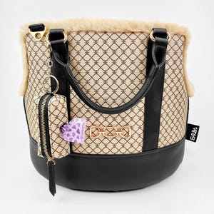 Designer Dog Carrier Handbag: Luxury Pet Travel Bag, Small Puppy Carry ...