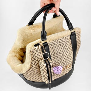 Designer Dog Carrier Handbag: Luxury Pet Travel Bag, Small Puppy Carry ...