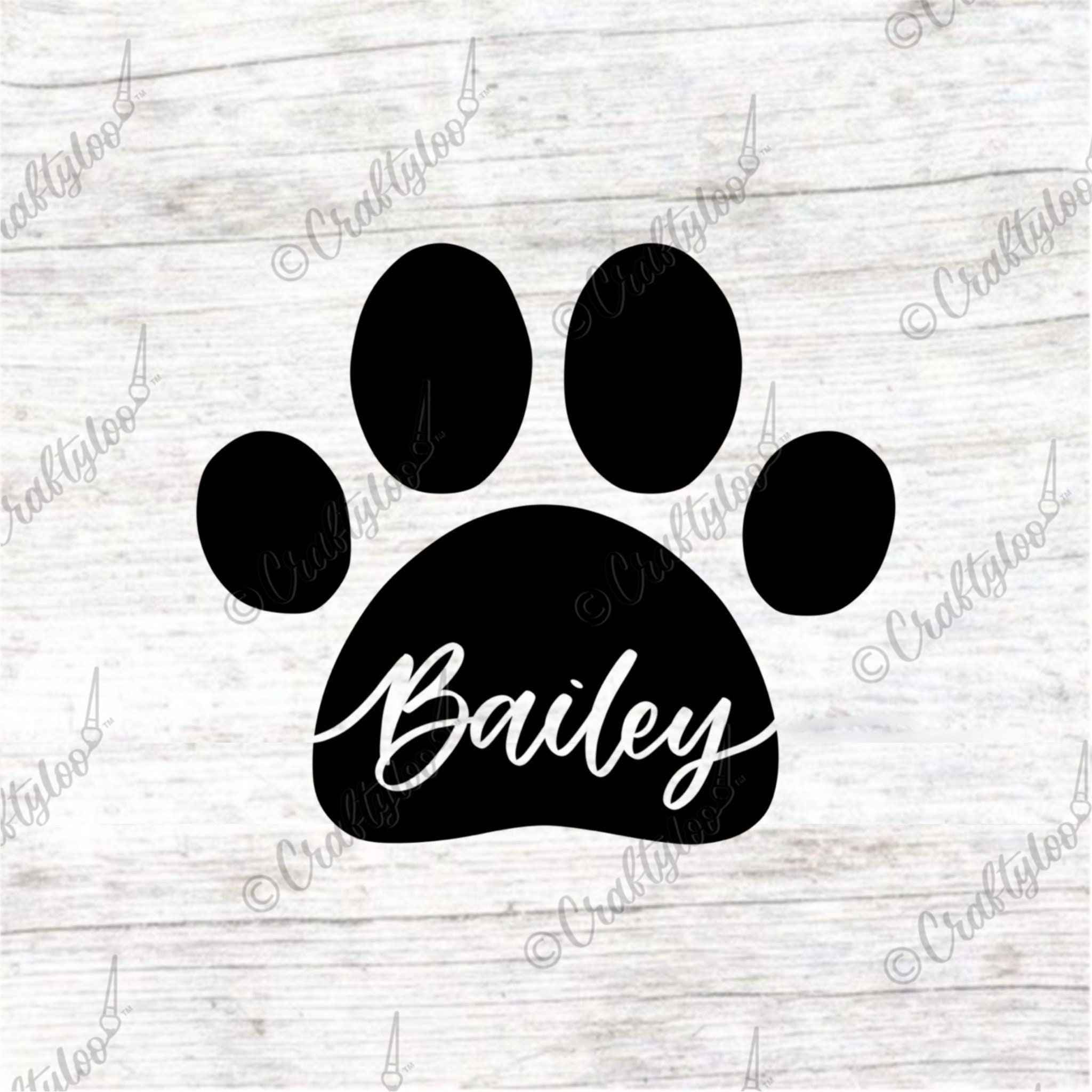 Personalized Dog Paw Name Vinyl Decal/sticker - Etsy