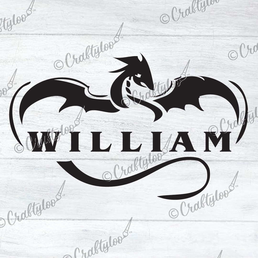 Personalized Name W Dragon Decal, Name Sticker, Vinyl Name Decal - Etsy
