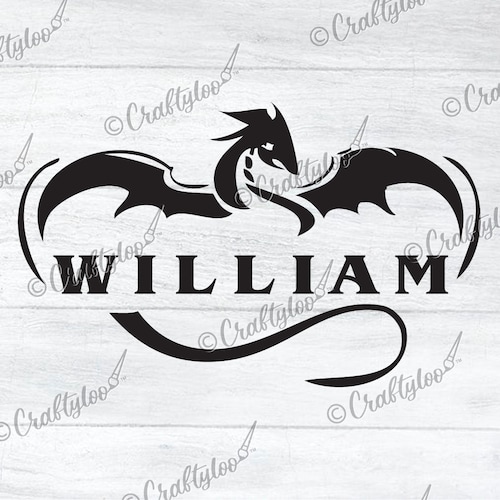Personalized Name W Dragon Decal Name Sticker Vinyl Name | Etsy
